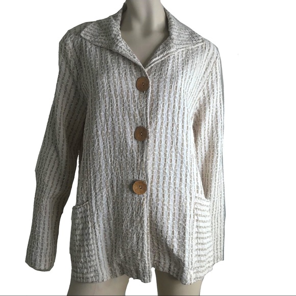 Focus | Jackets & Coats | Focus Jacket Button Waffle Cotton V Neck ...